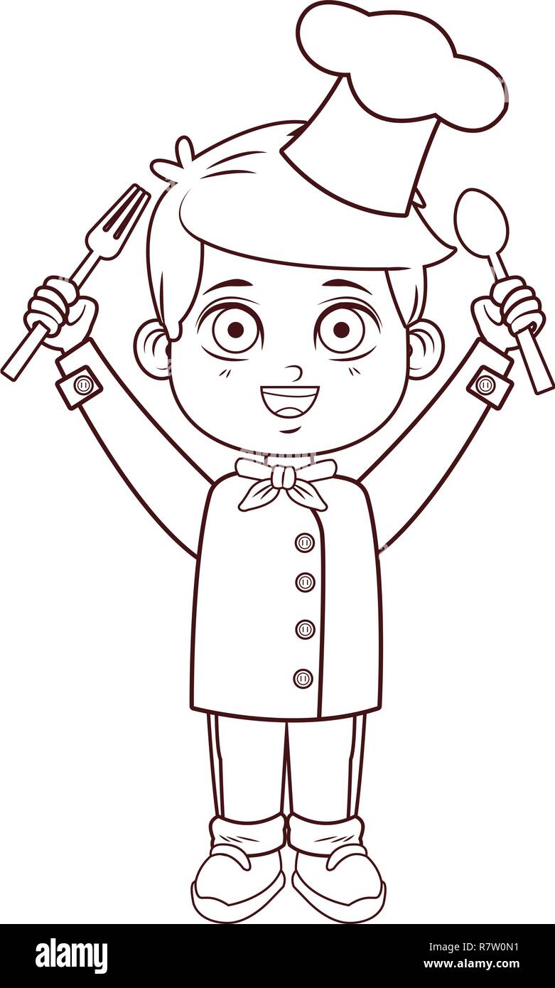 cute chef boy cartoon Stock Vector Image & Art - Alamy