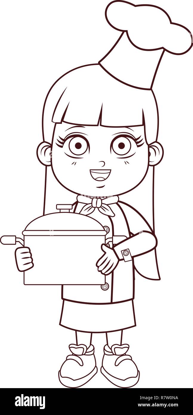cute chef girl cartoon Stock Vector Image & Art - Alamy
