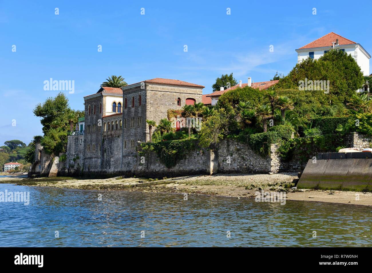 France, Pyrenees Atlantiques, Basque Country coast, Hendaye bay in the ...
