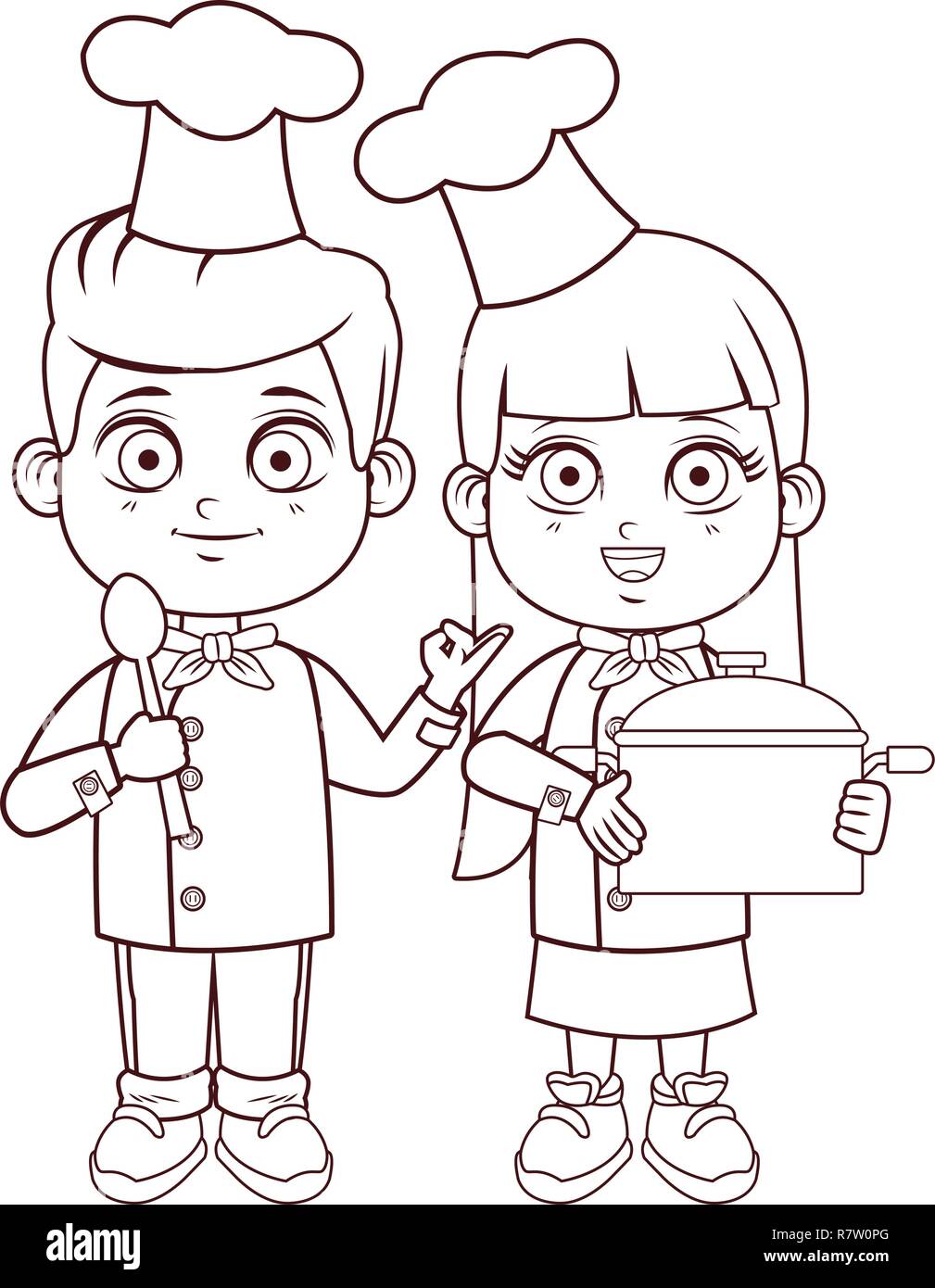 cute chef children cartoon Stock Vector Image & Art - Alamy