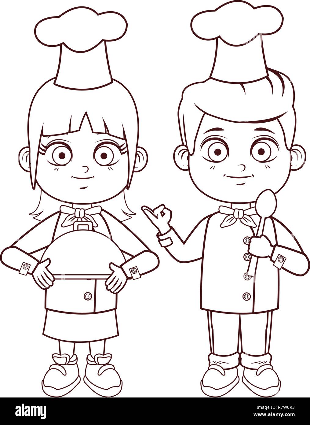 cute chef children cartoon Stock Vector Image & Art - Alamy