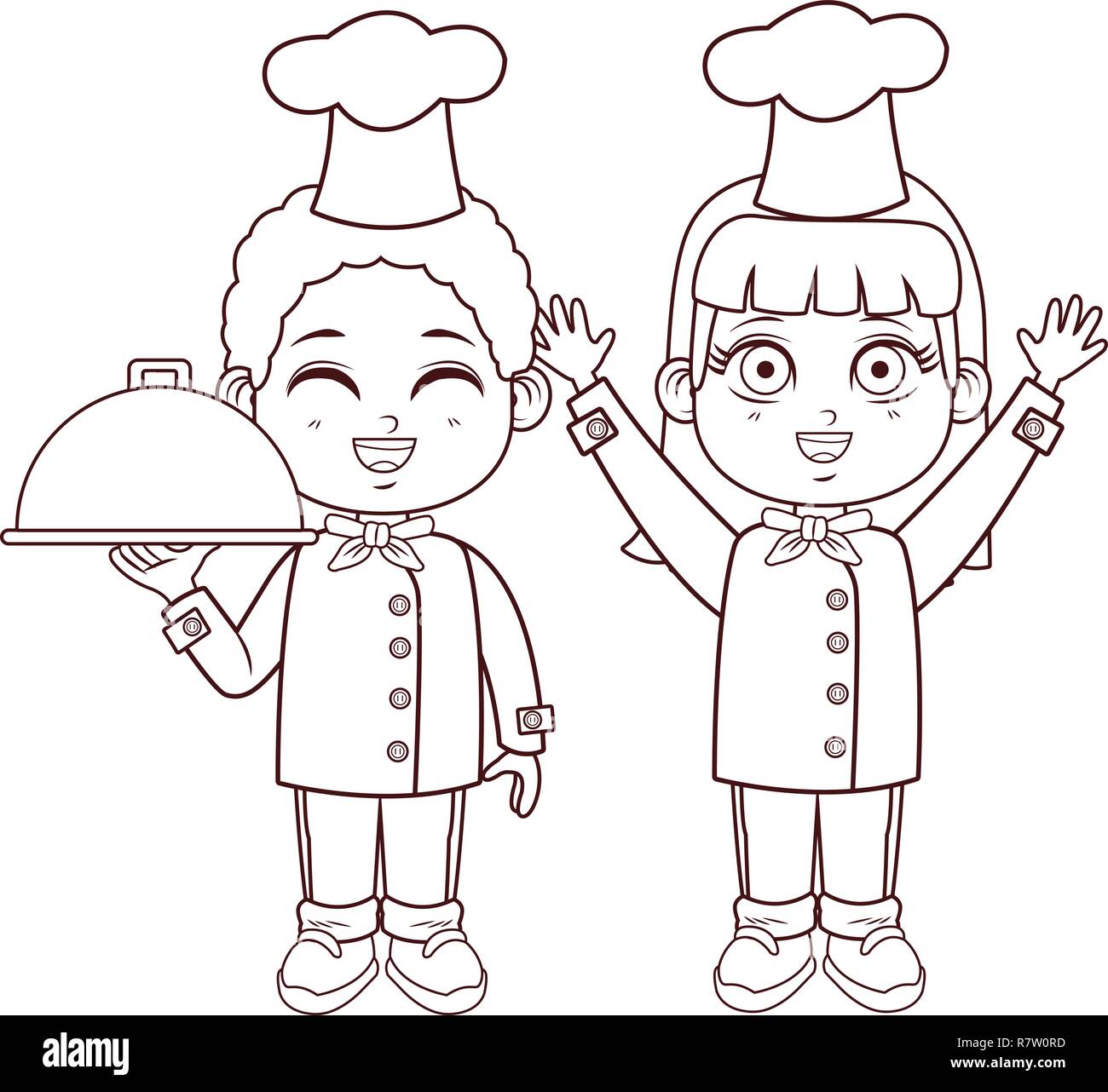 cute chef children cartoon Stock Vector Image & Art - Alamy
