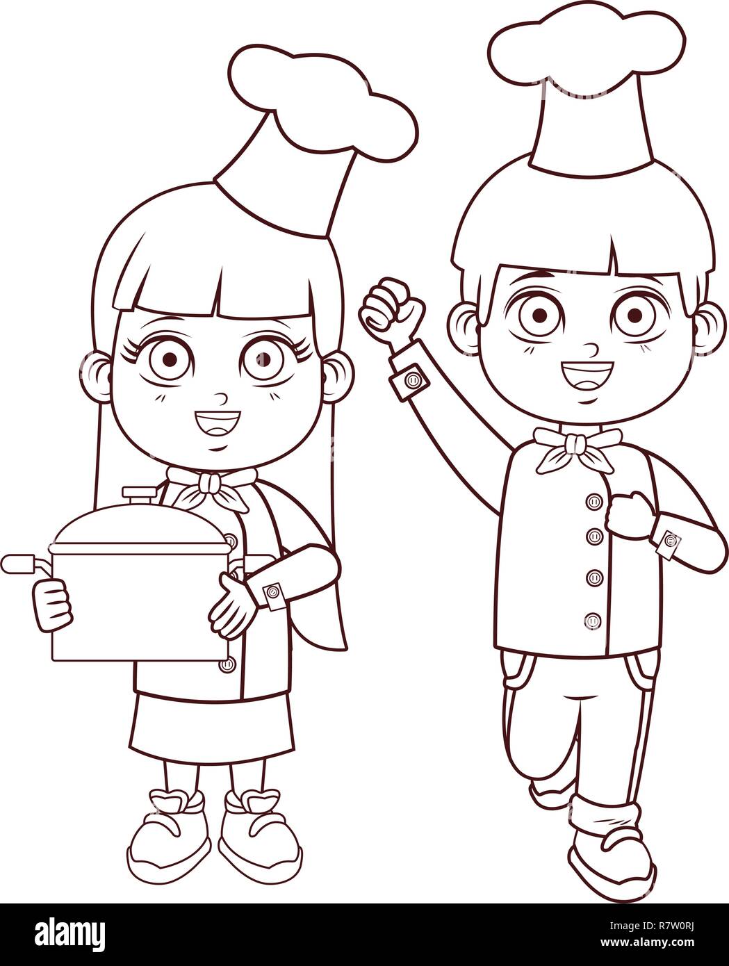 cute chef children cartoon Stock Vector Image & Art - Alamy