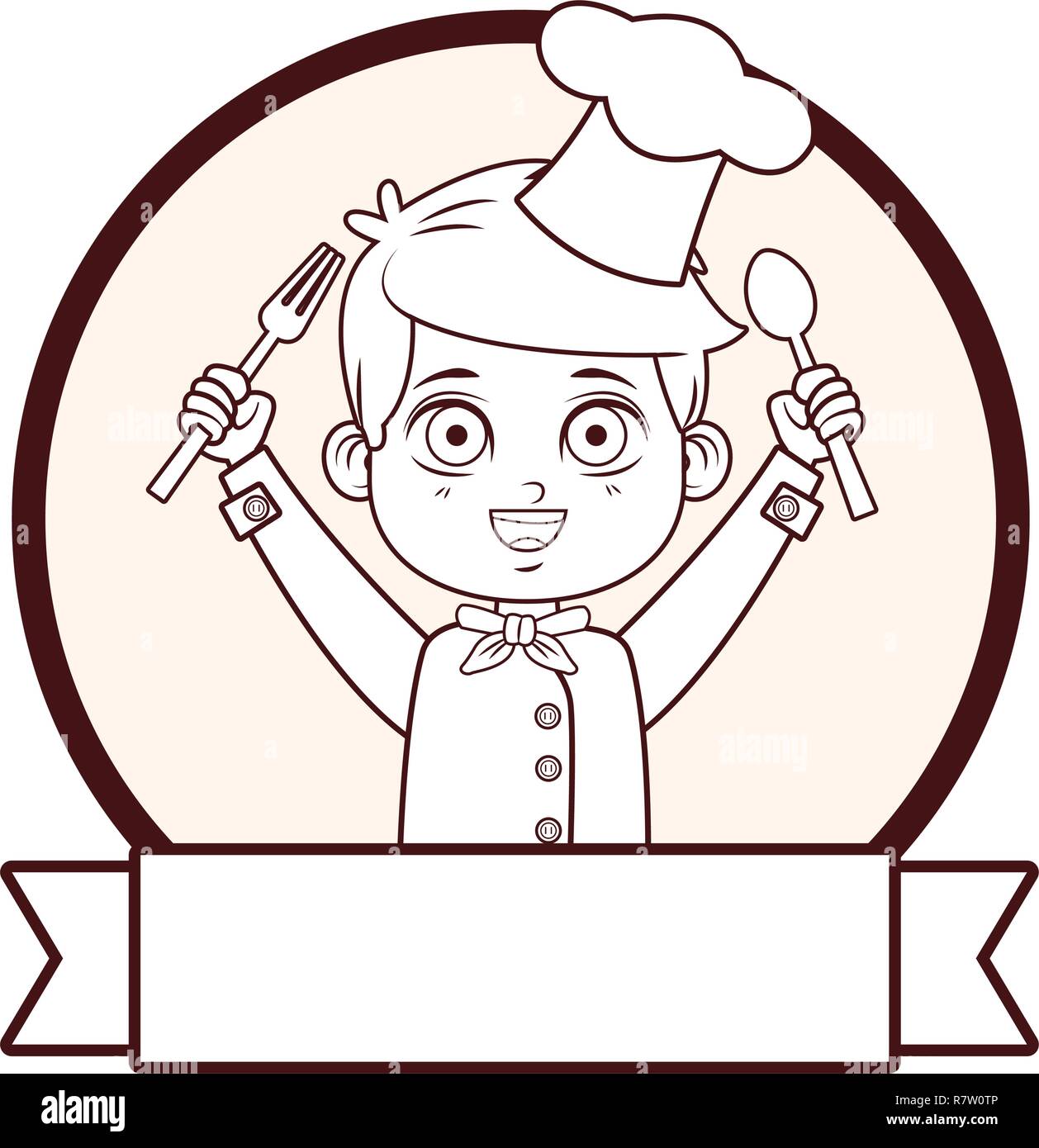cute chef boy cartoon Stock Vector Image & Art - Alamy