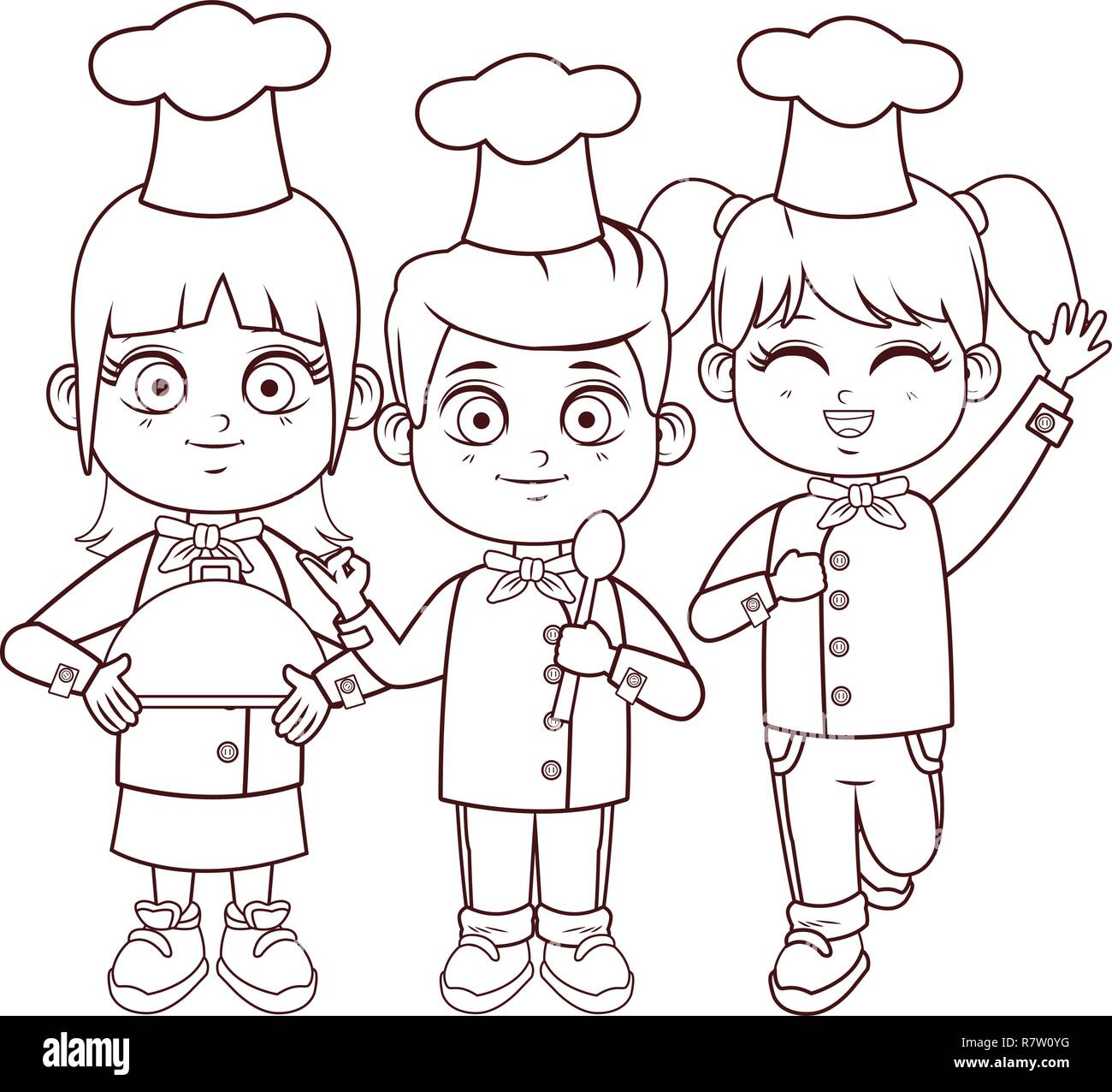 cute chef children cartoon Stock Vector Image & Art - Alamy