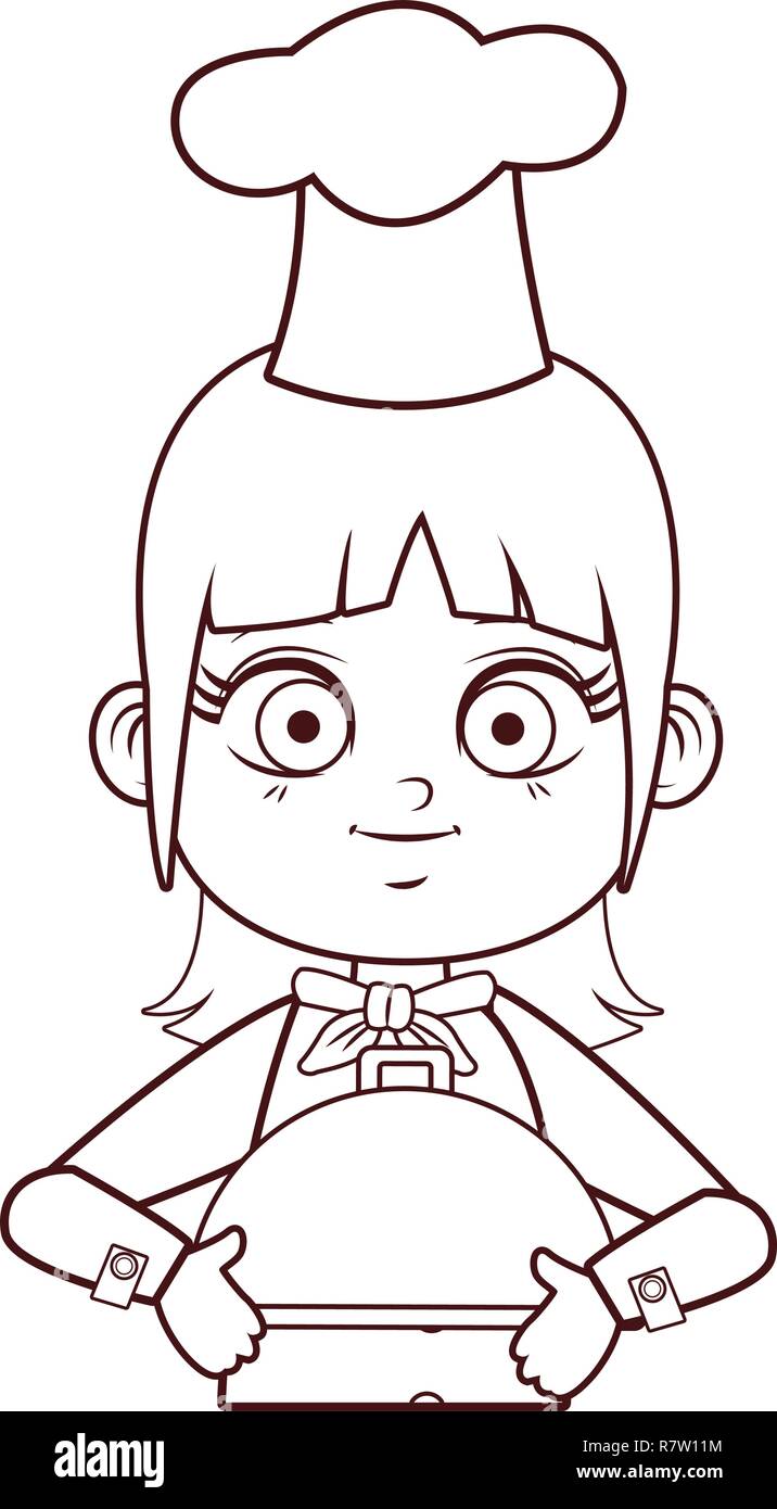 cute chef girl cartoon Stock Vector Image & Art - Alamy