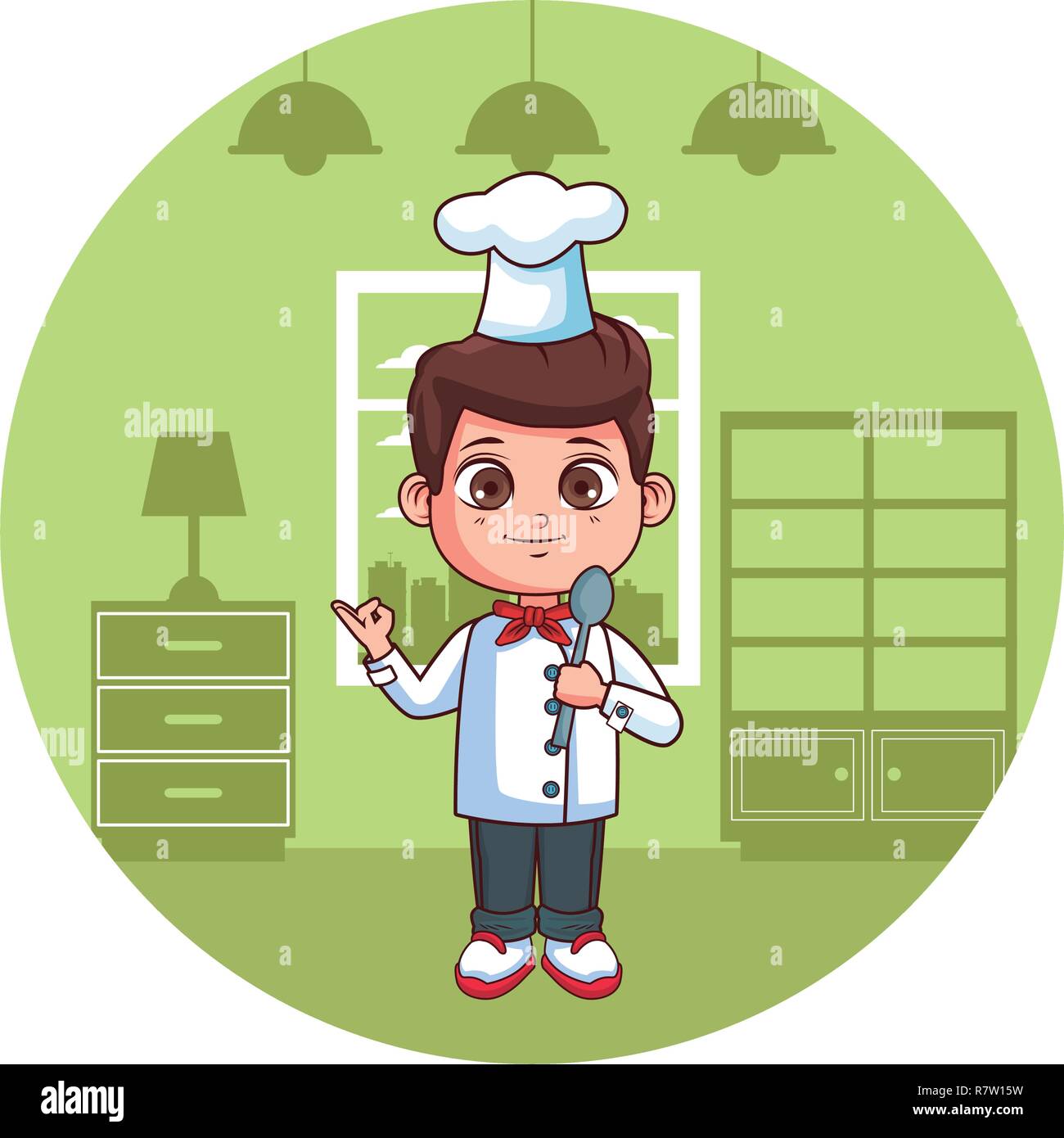 cute chef boy cartoon Stock Vector Image & Art - Alamy