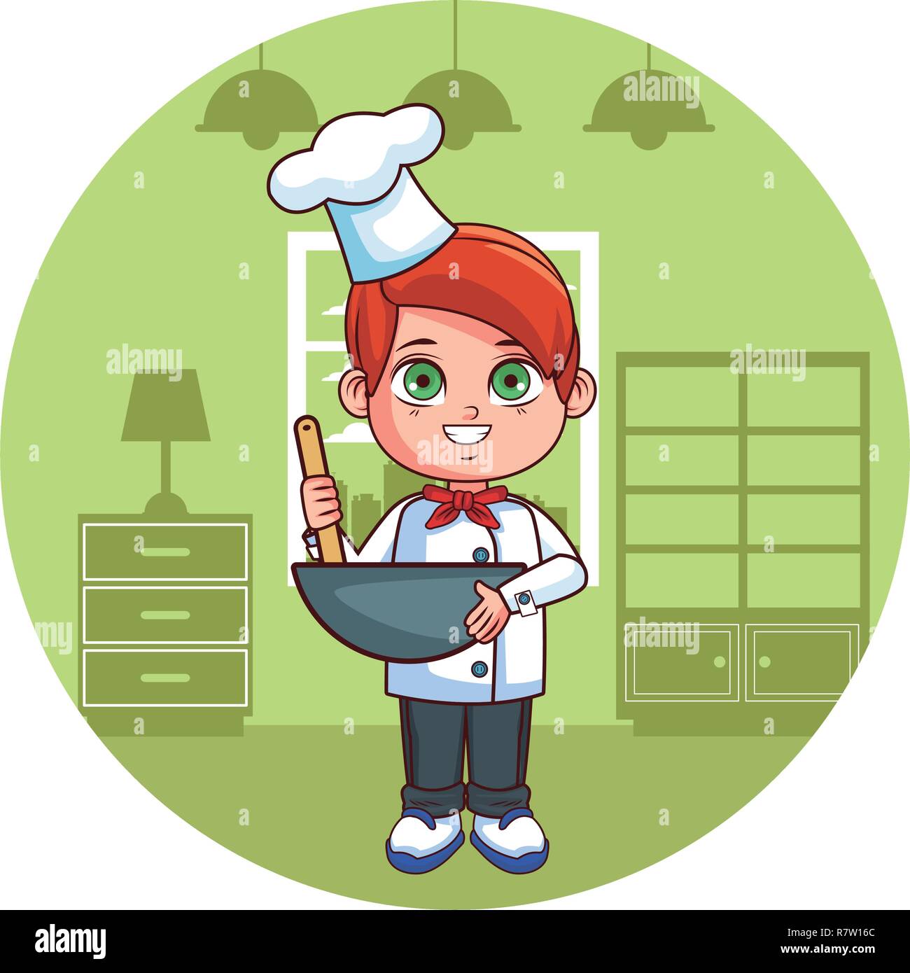 cute chef boy cartoon Stock Vector Image & Art - Alamy