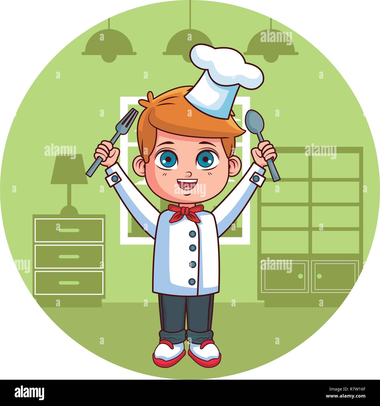 cute chef boy cartoon Stock Vector Image & Art - Alamy