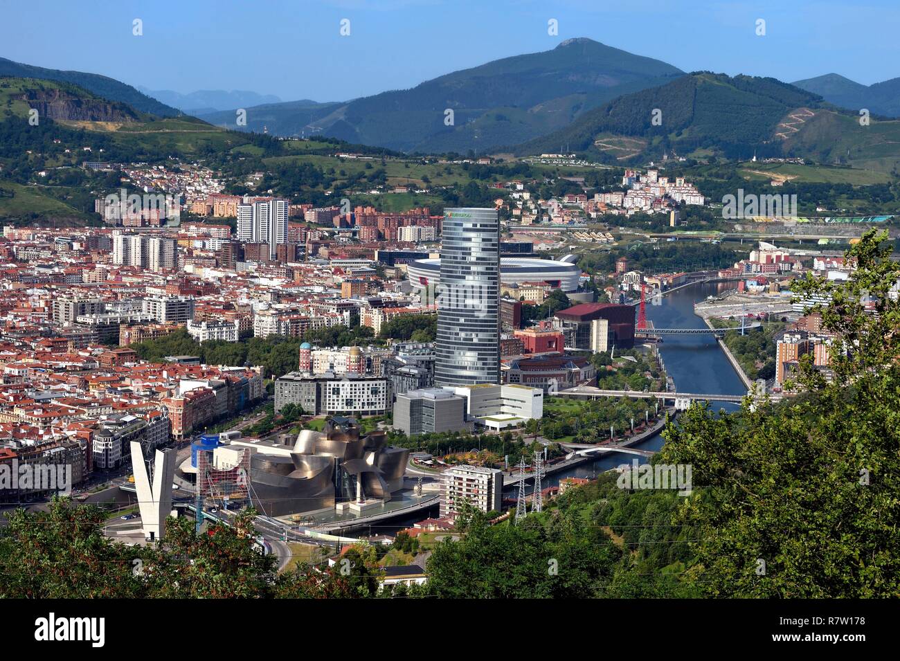 Spain, Basque Country, Biscay Province, Bilbao with the Guggenheim ...