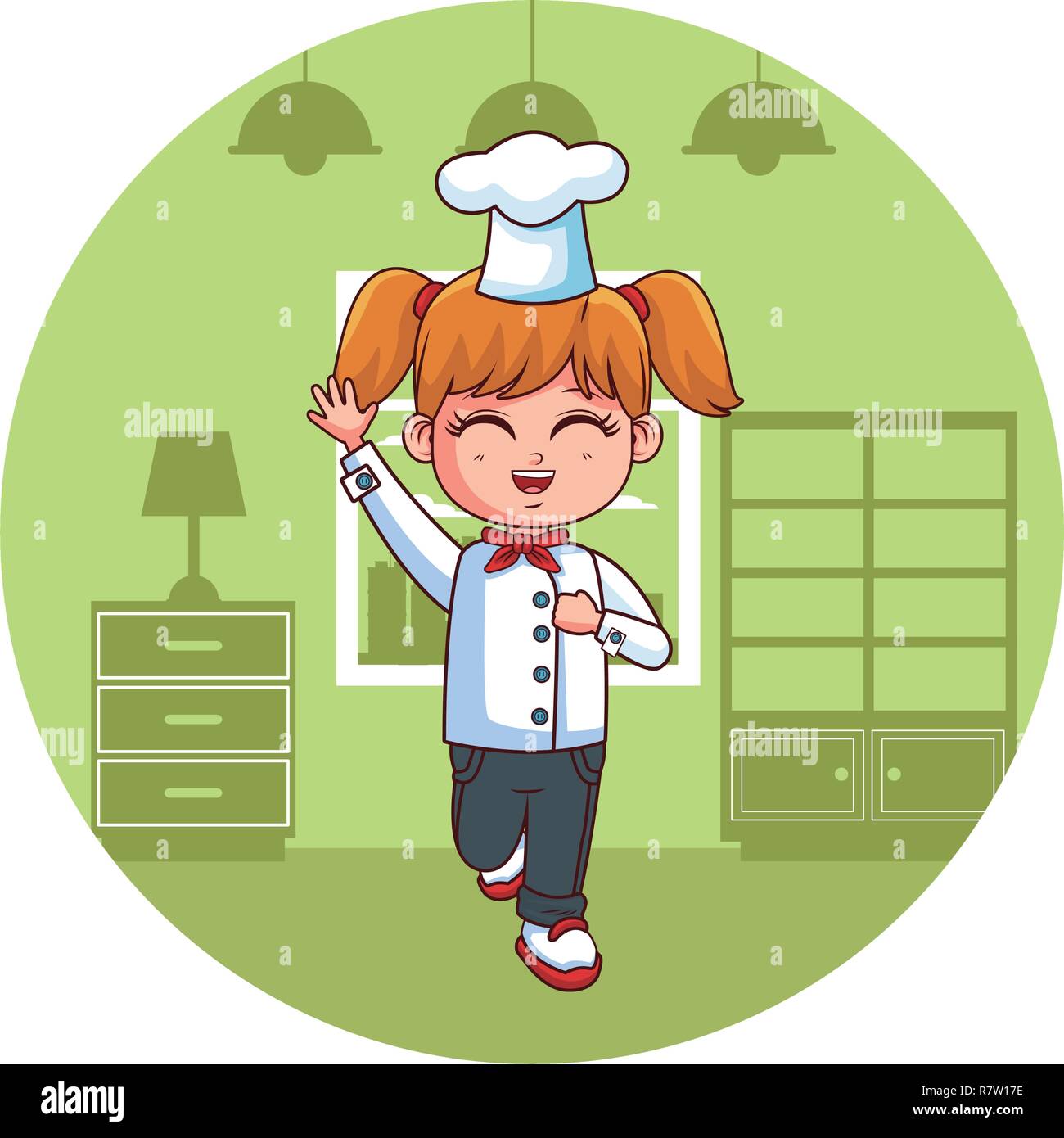cute chef girl cartoon Stock Vector Image & Art - Alamy