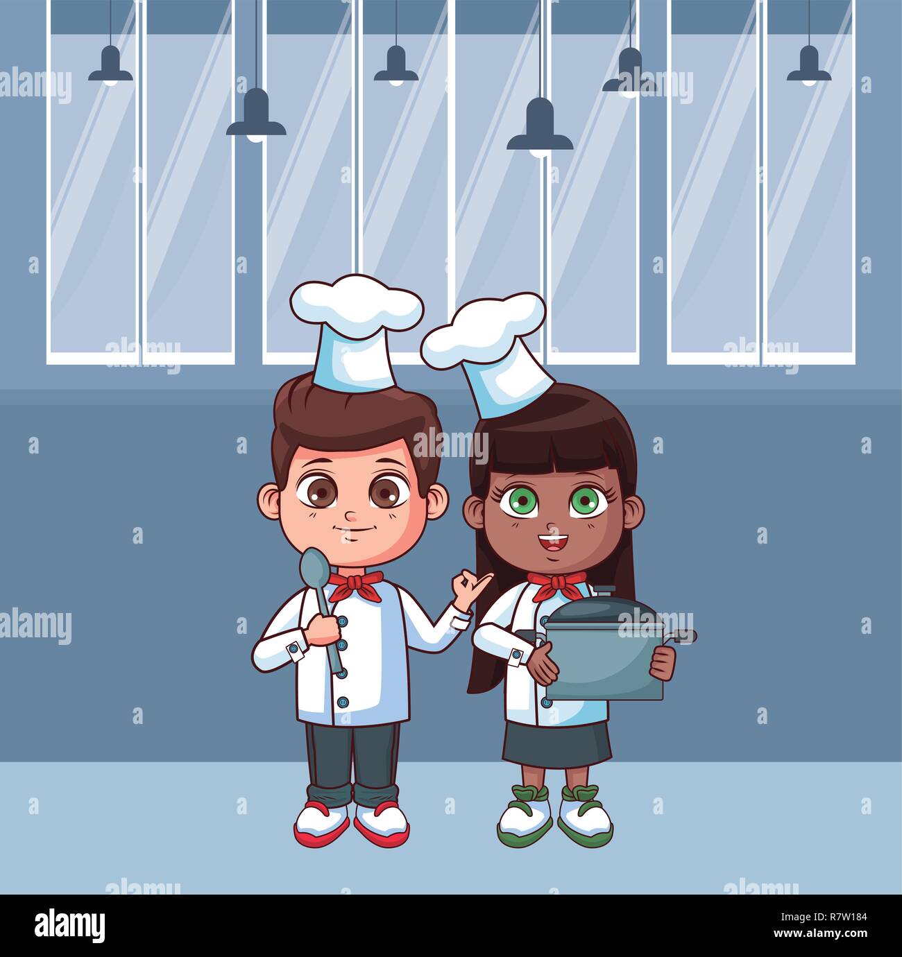 cute chef children cartoon Stock Vector Image & Art - Alamy