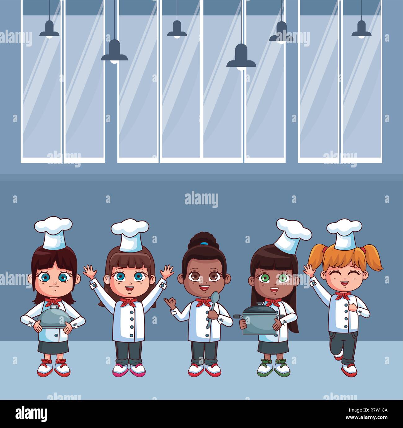 cute chef children cartoon Stock Vector Image & Art - Alamy
