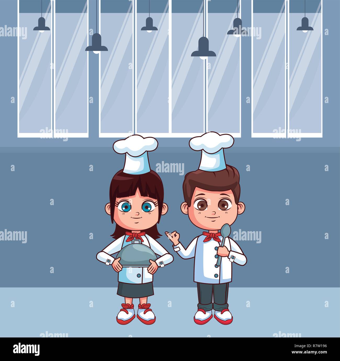 cute chef children cartoon Stock Vector Image & Art - Alamy