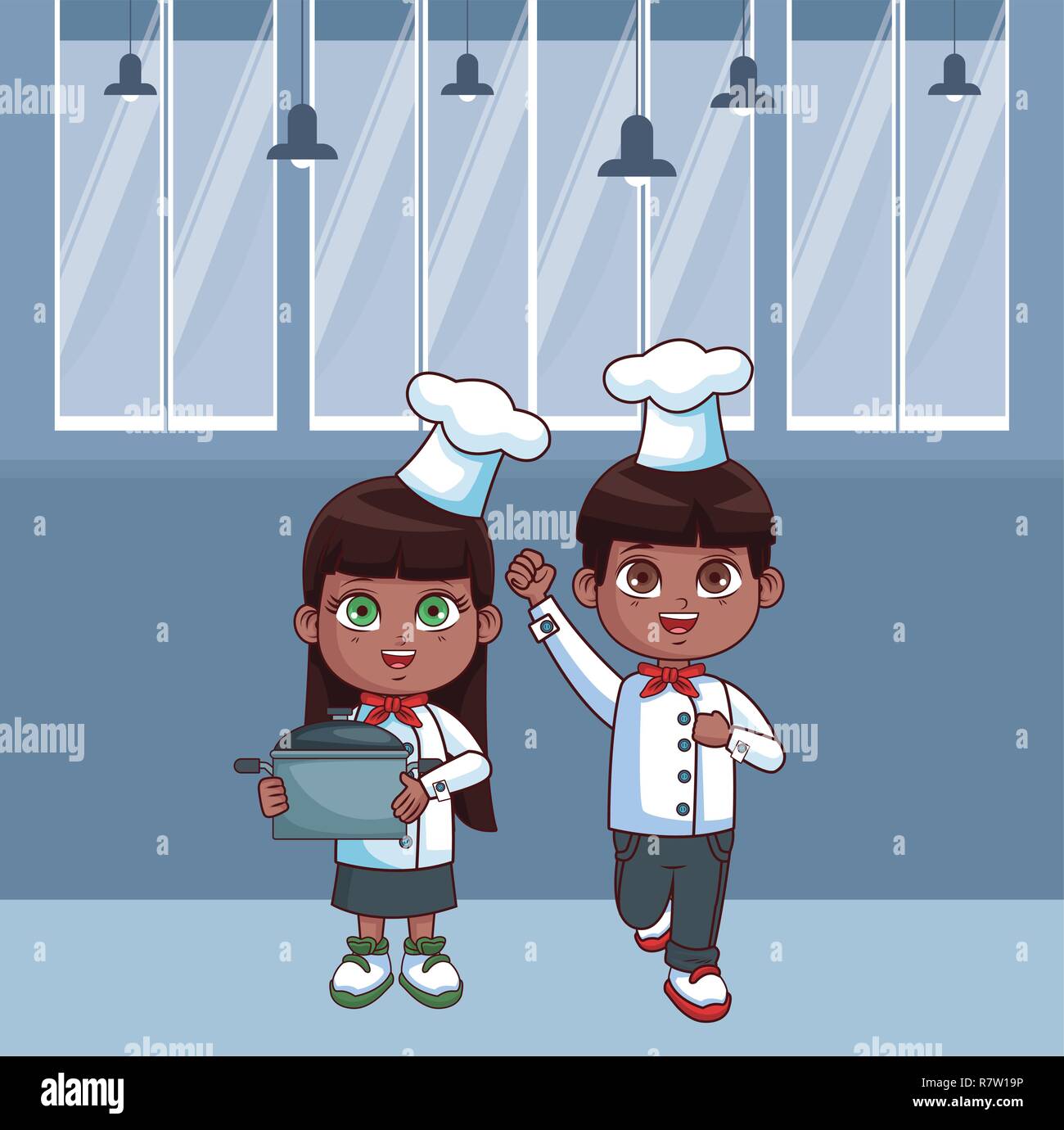 cute chef children cartoon Stock Vector Image & Art - Alamy