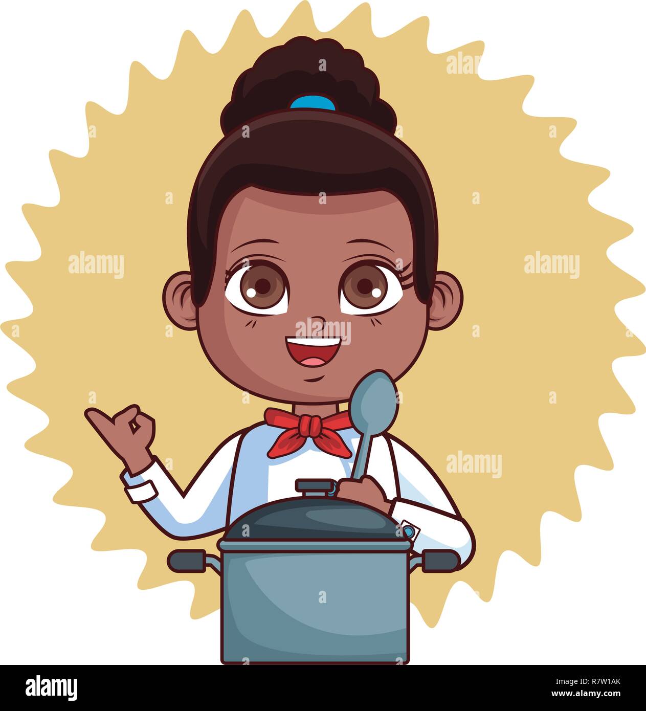 cute chef girl cartoon Stock Vector Image & Art - Alamy