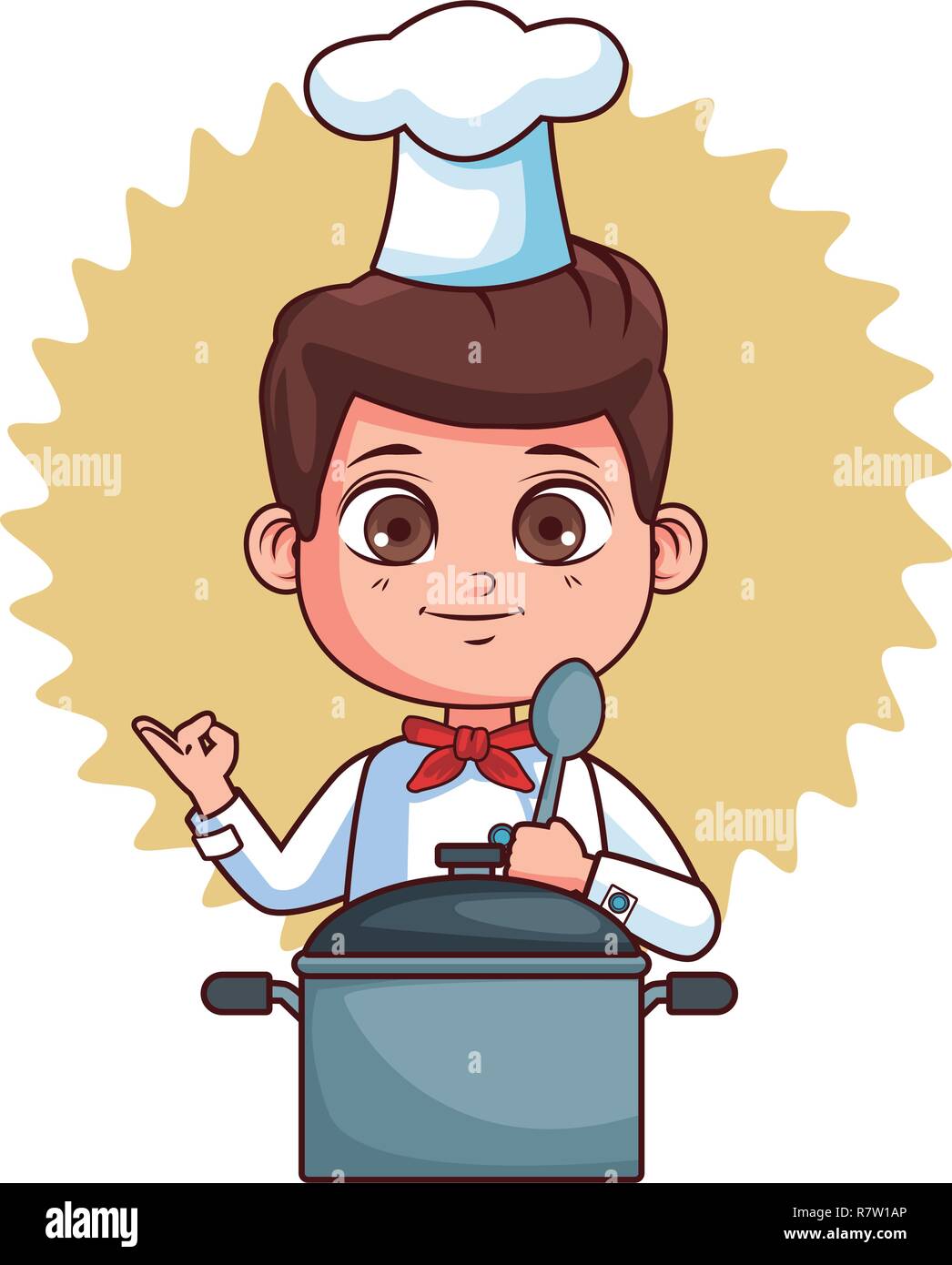 cute chef boy cartoon Stock Vector Image & Art - Alamy