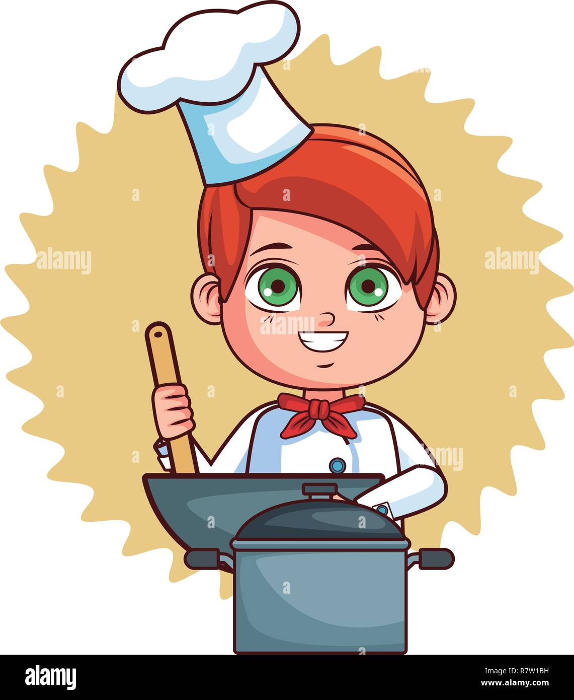 cute chef boy cartoon Stock Vector Image & Art - Alamy