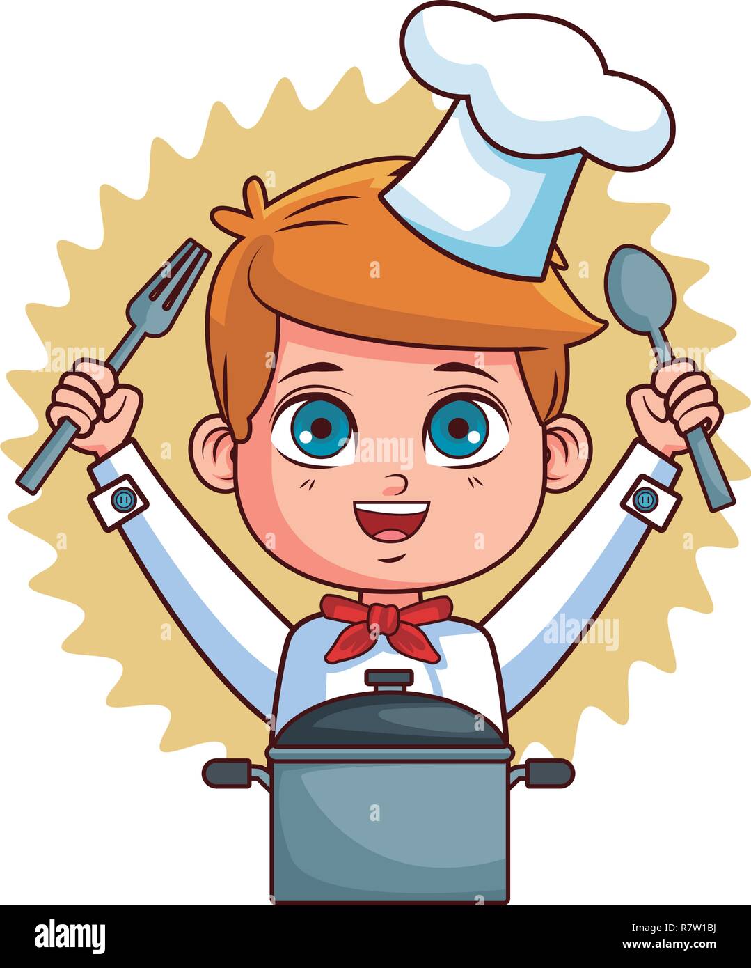 cute chef boy cartoon Stock Vector Image & Art - Alamy