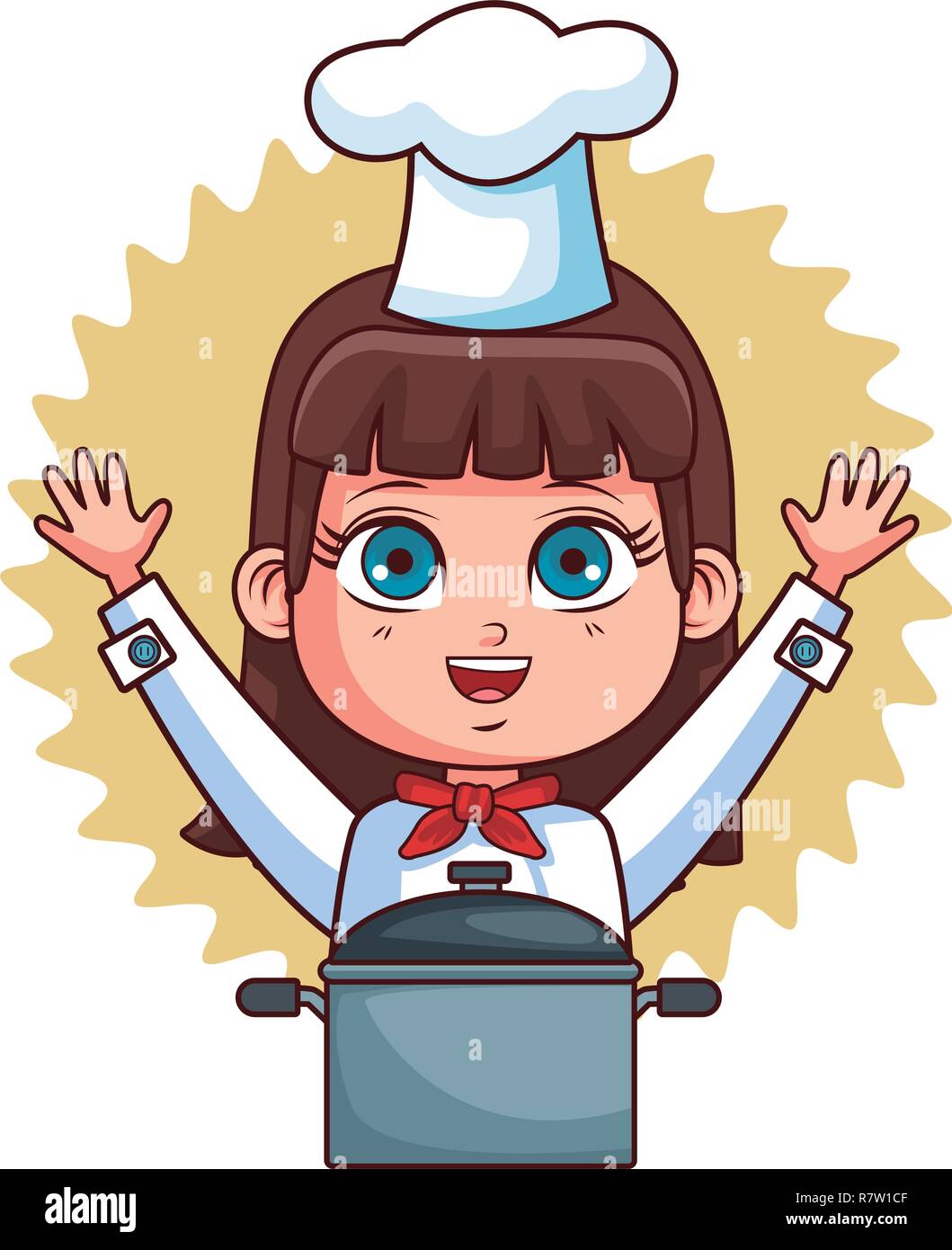 cute chef girl cartoon Stock Vector Image & Art - Alamy