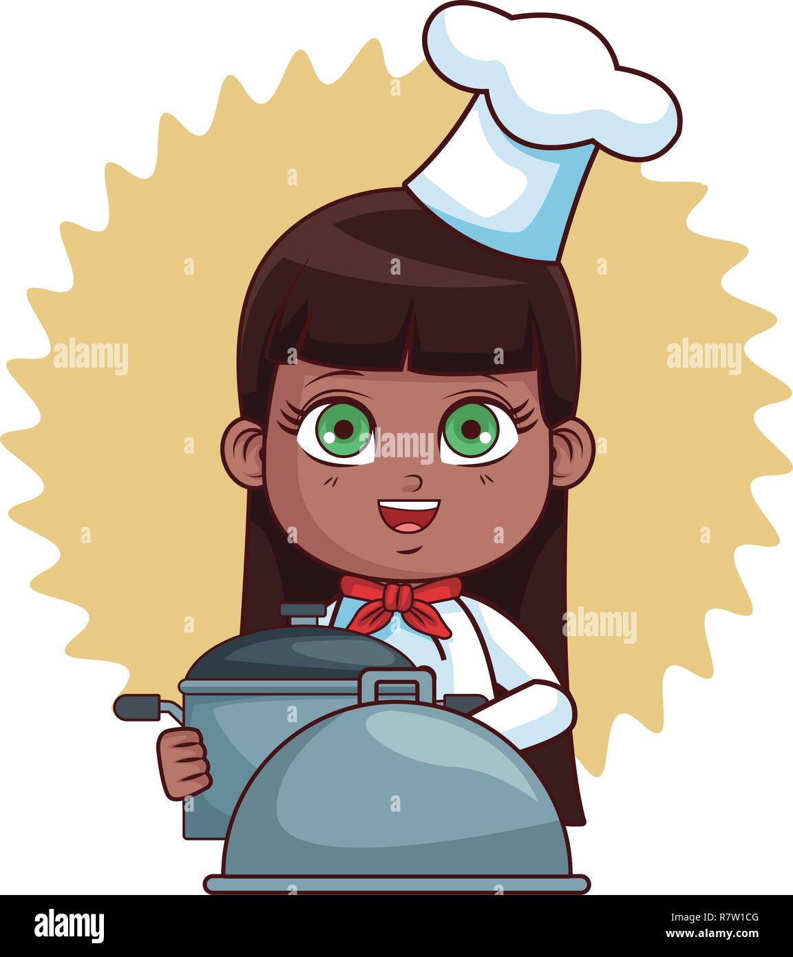 cute chef girl cartoon Stock Vector Image & Art - Alamy