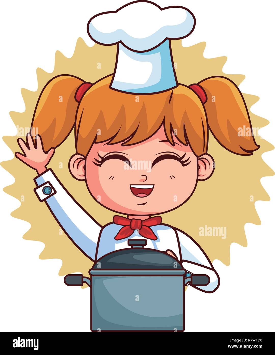 cute chef girl cartoon Stock Vector Image & Art - Alamy