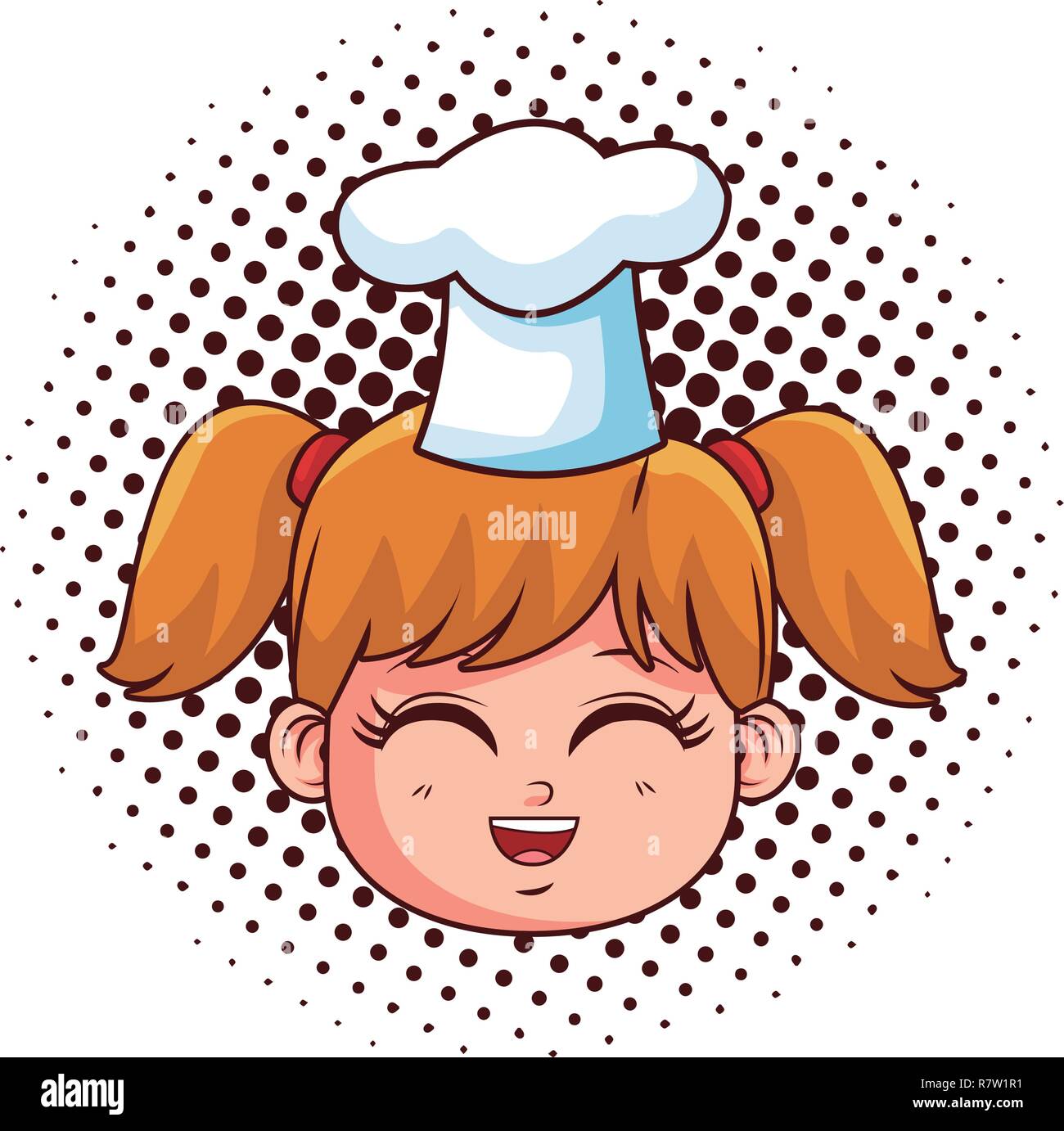 cute chef girl face cartoon Stock Vector Image & Art - Alamy