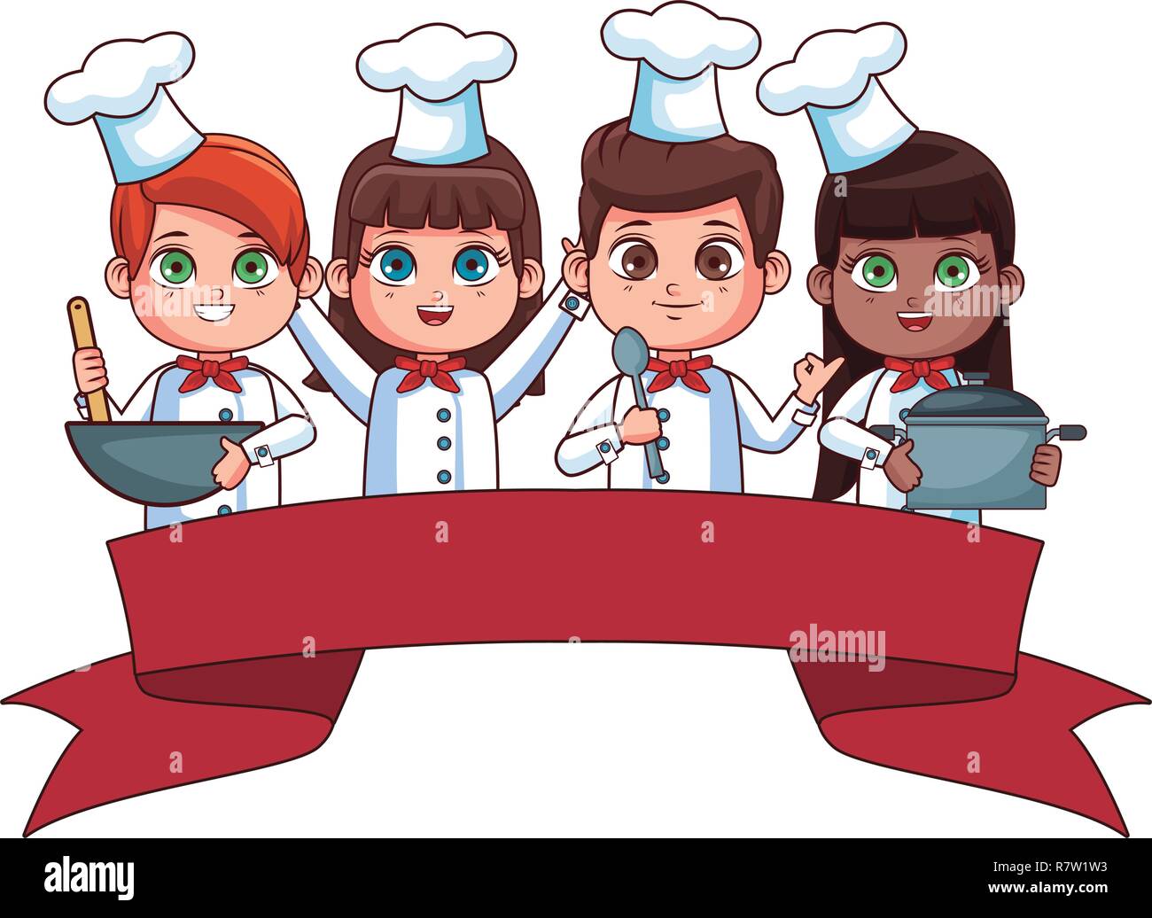 cute chef children cartoon Stock Vector Image & Art - Alamy