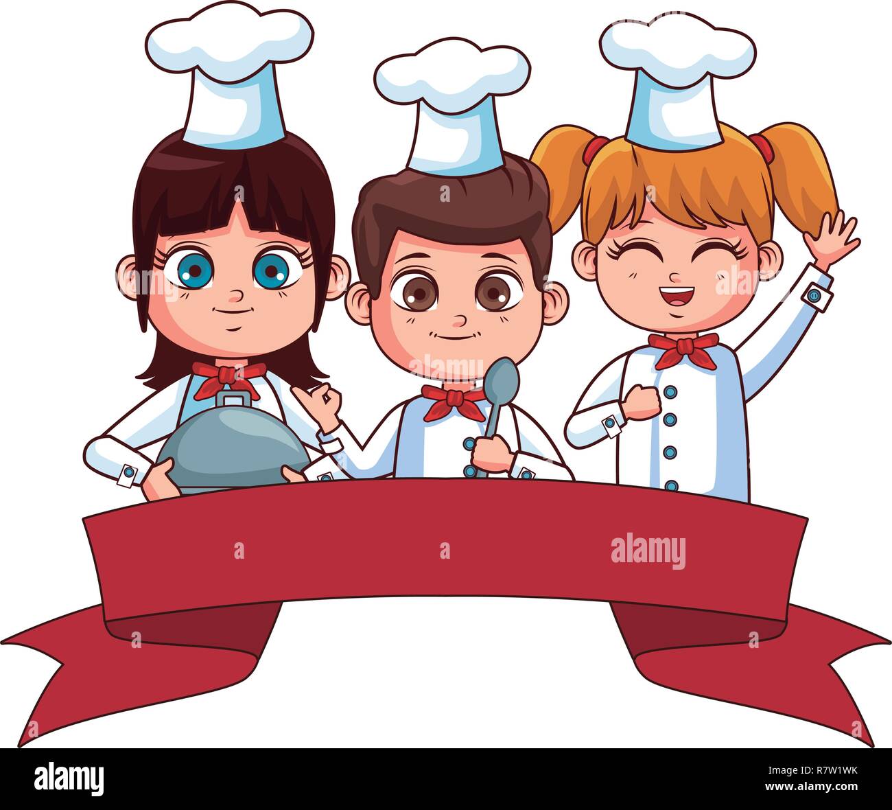 cute chef children cartoon Stock Vector Image & Art - Alamy