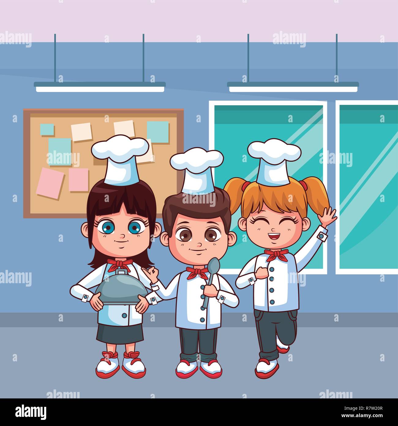 cute chef children cartoon Stock Vector Image & Art - Alamy