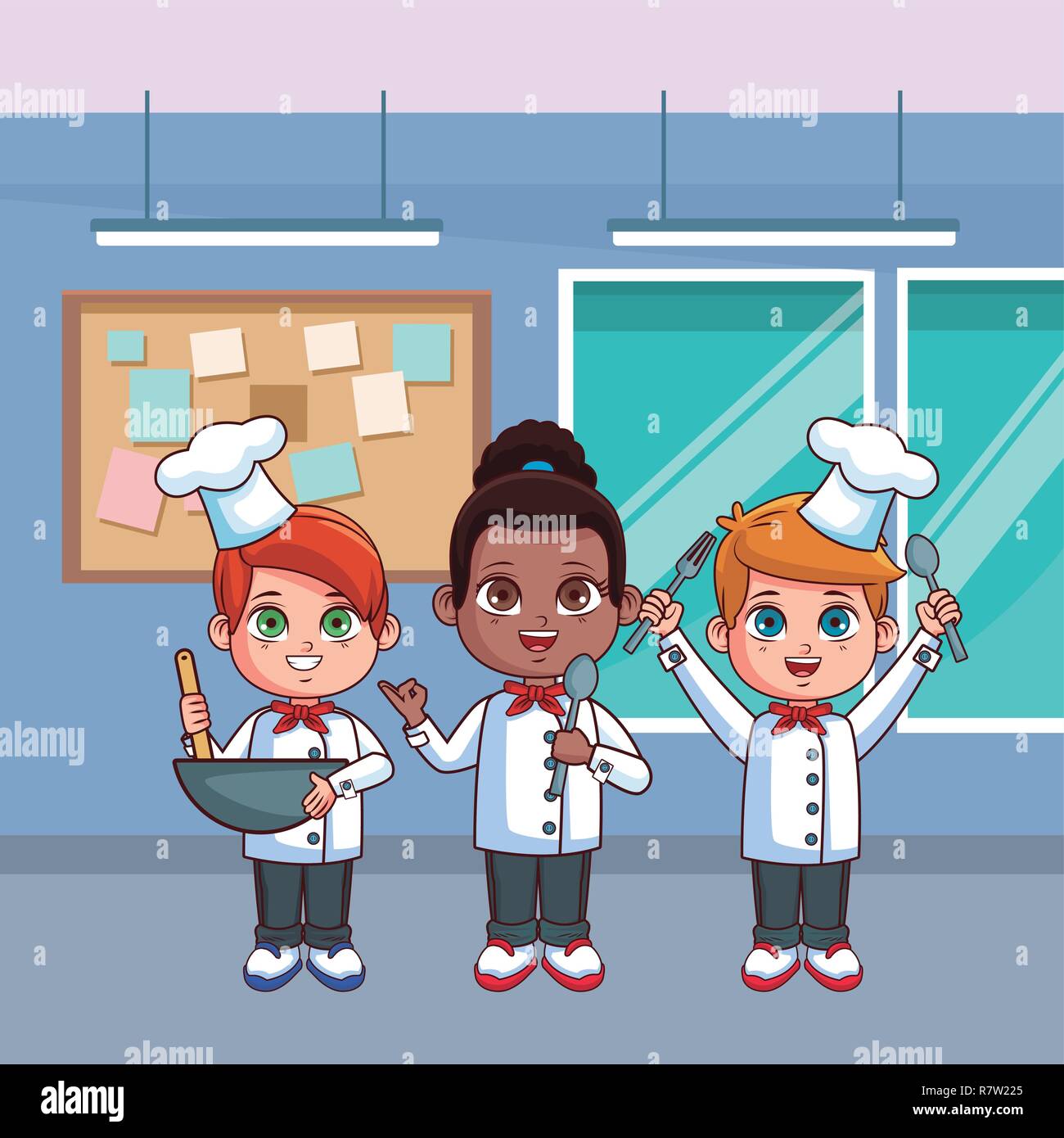 cute chef children cartoon Stock Vector Image & Art - Alamy