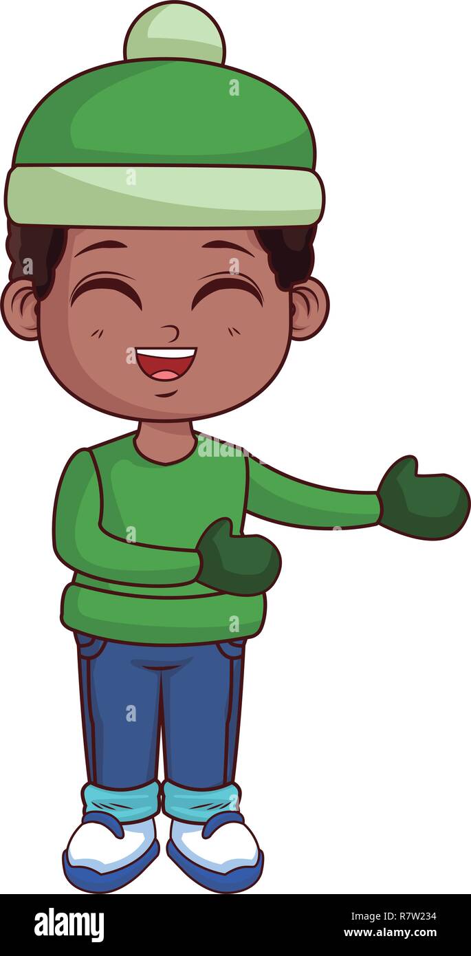 cute winter boy cartoon Stock Vector Image & Art - Alamy