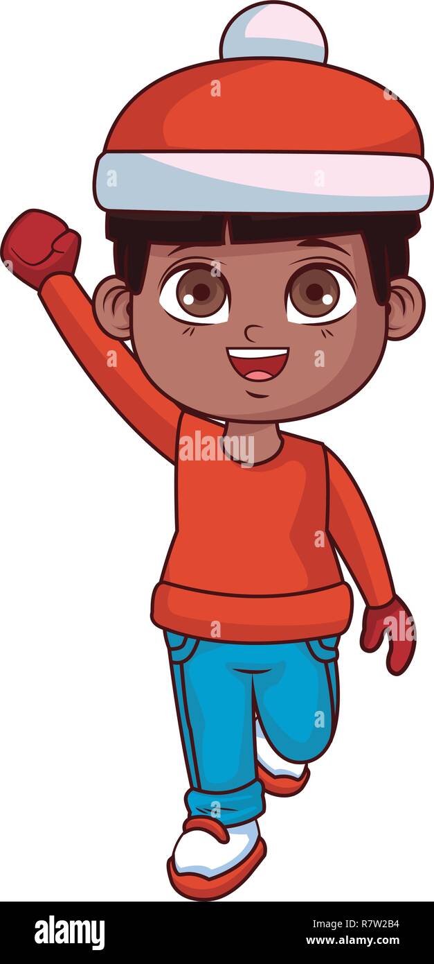 cute winter boy cartoon Stock Vector Image & Art - Alamy