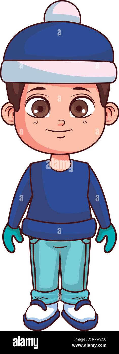 cute winter boy cartoon Stock Vector Image & Art - Alamy