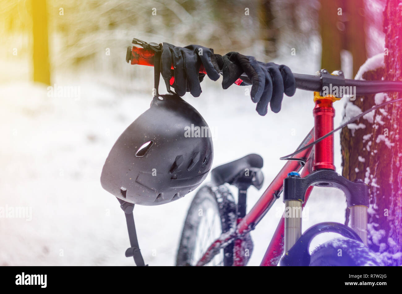 Safety equipment on a mountain bike hi-res stock photography and images ...