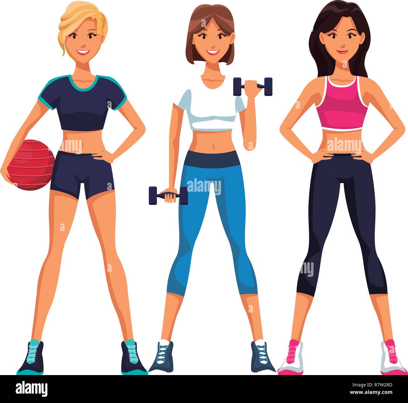 fit women doing exercise Stock Vector Image & Art - Alamy