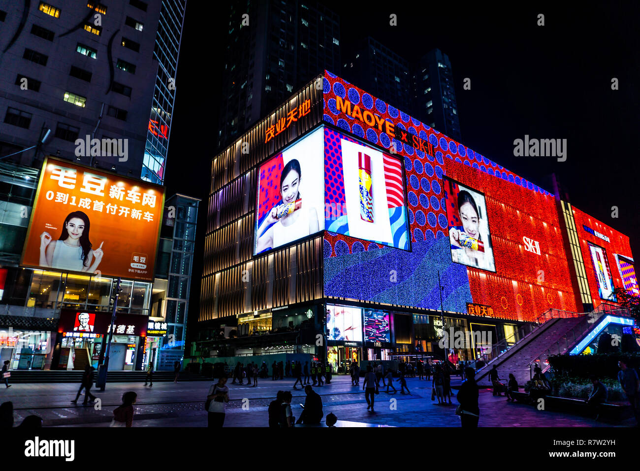 China Shenzhen Huaqiang North Commercial Street with Neon Lights ...