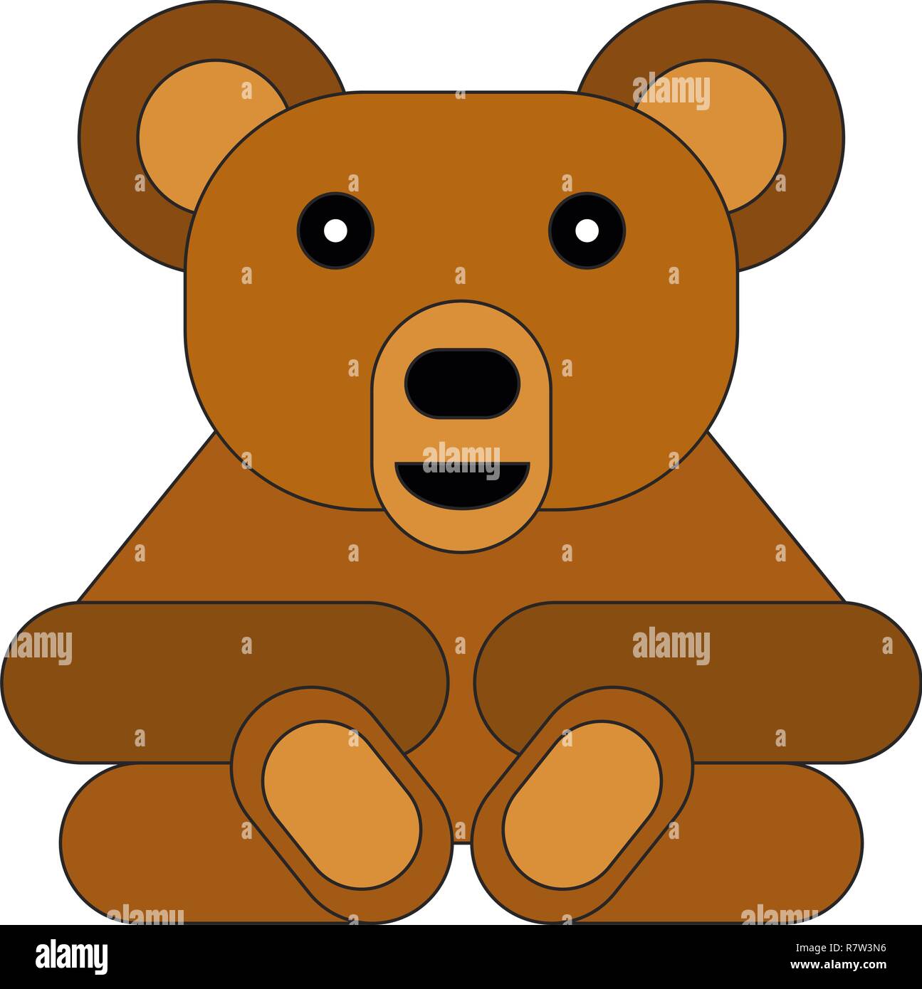 Flat style cartoon bear. Vector illustration on white background Stock ...
