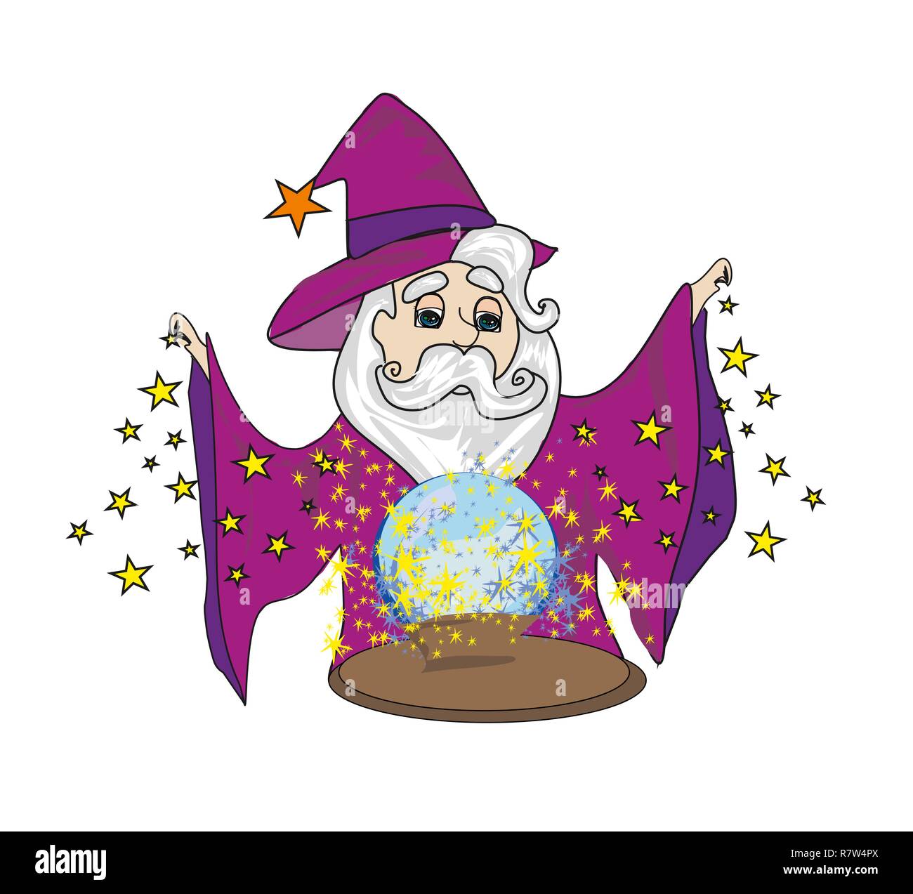 Wizard with magical ball Stock Vector Image & Art - Alamy