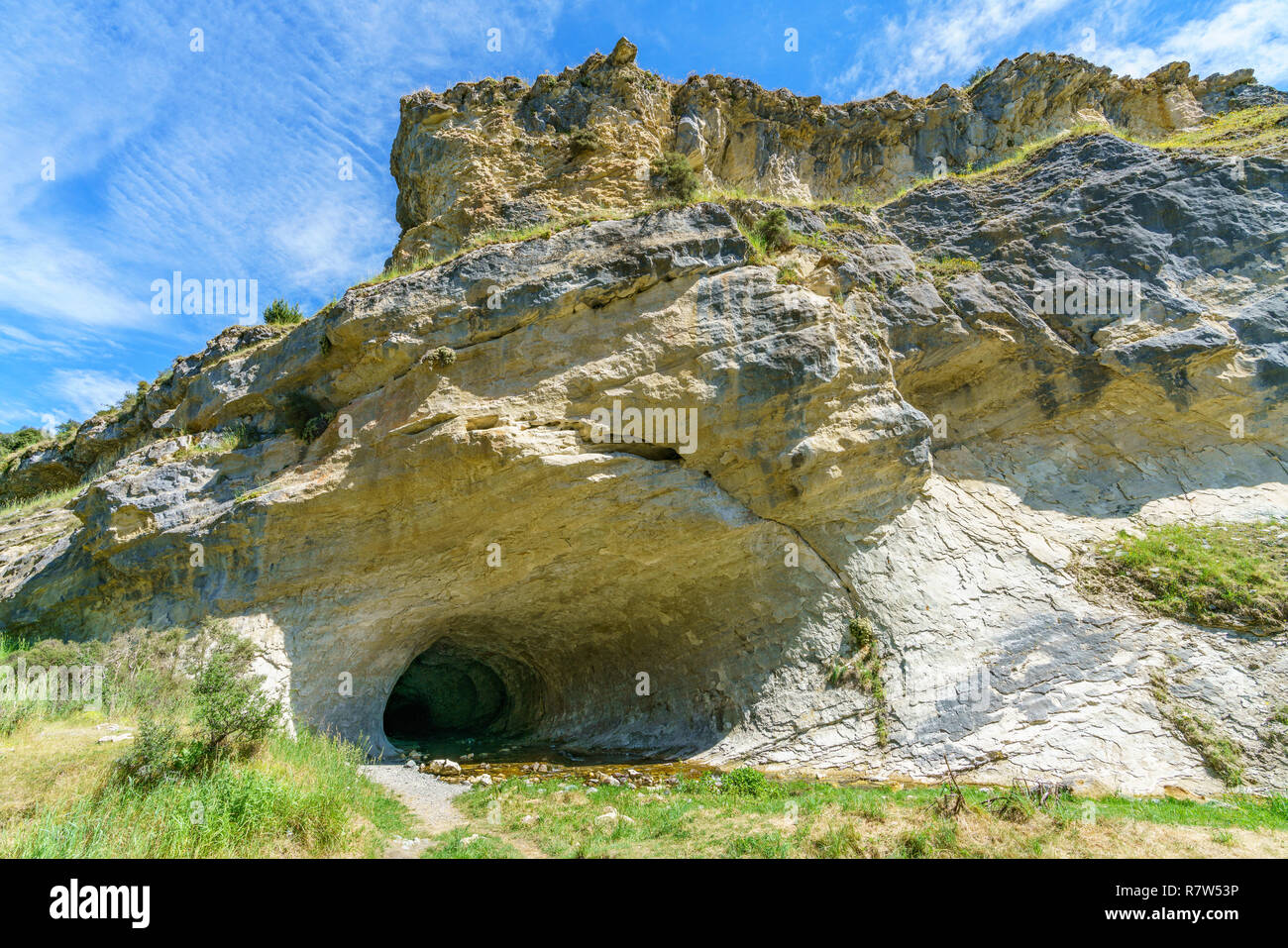 cavern in the mountains of cave stream scenic reserve, arthurs pass ...