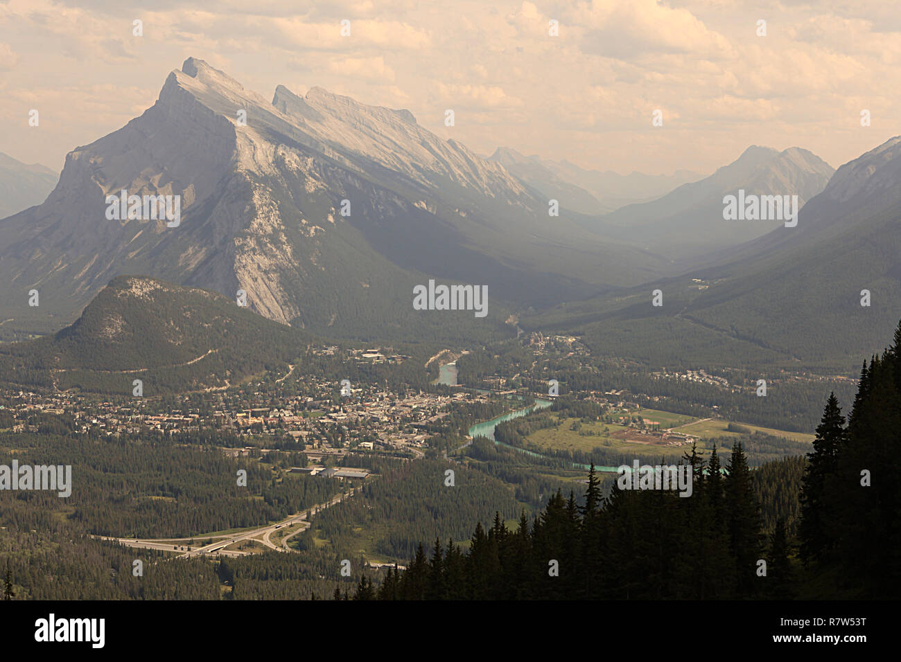 Banff National Park, Alberta, Canada and the town of Banff and the Bow ...
