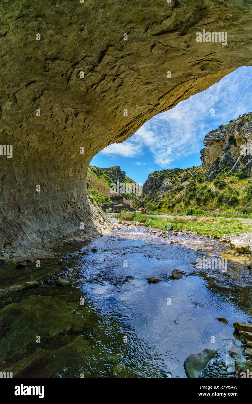 cavern in the mountains of cave stream scenic reserve, arthurs pass ...