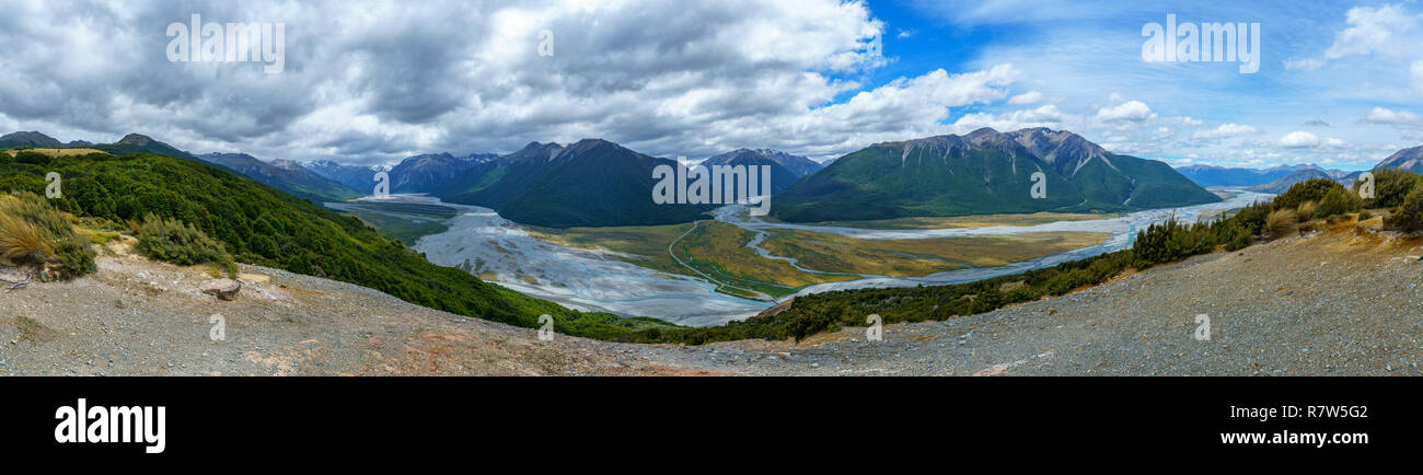 hiking in the mountains, the bealey spur track, arthurs pass, new ...