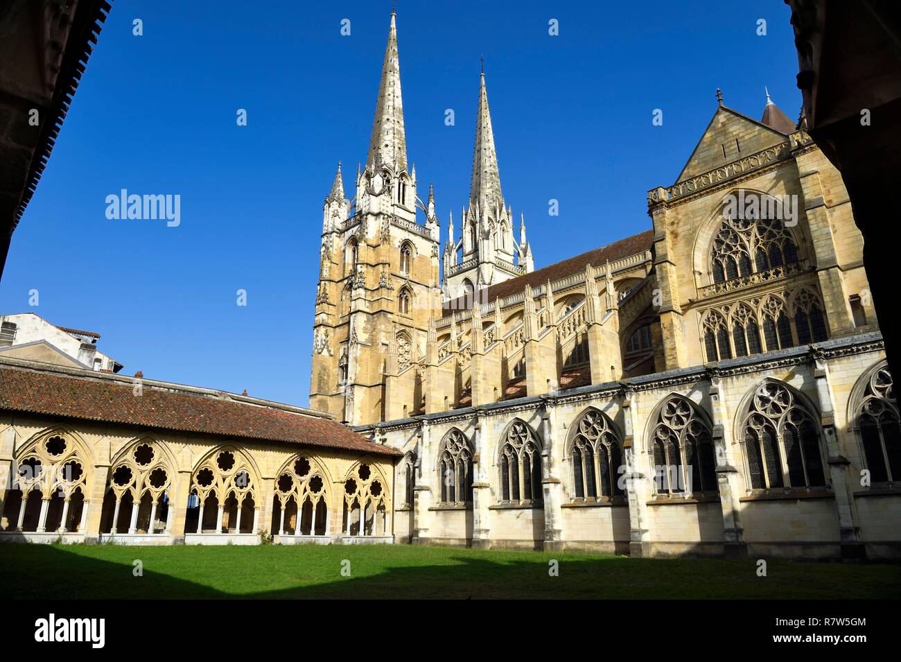 France, Pyrenees Atlantiques, Basque Country, Bayonne, cloister of St ...
