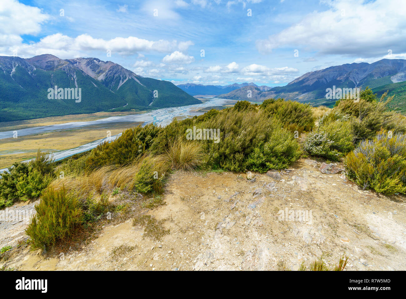 hiking in the mountains, the bealey spur track, arthurs pass, new ...