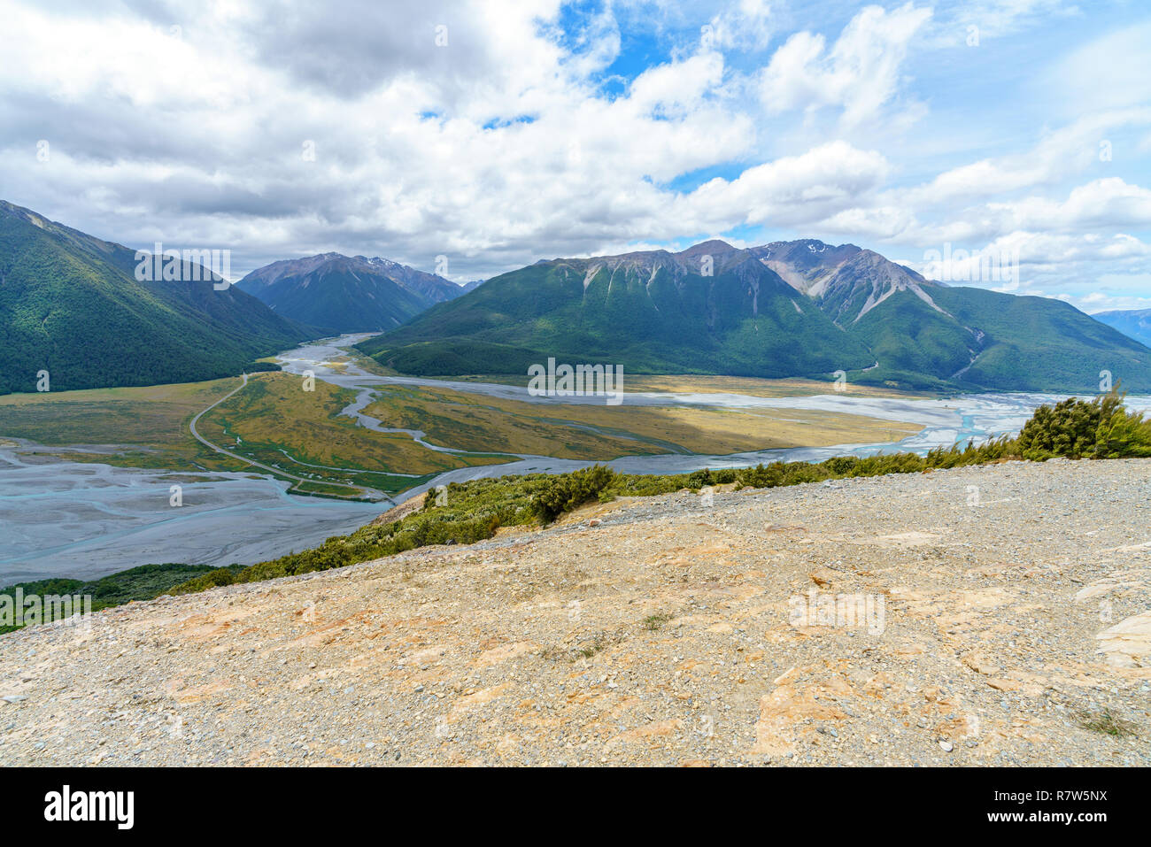 hiking in the mountains, the bealey spur track, arthurs pass, new ...