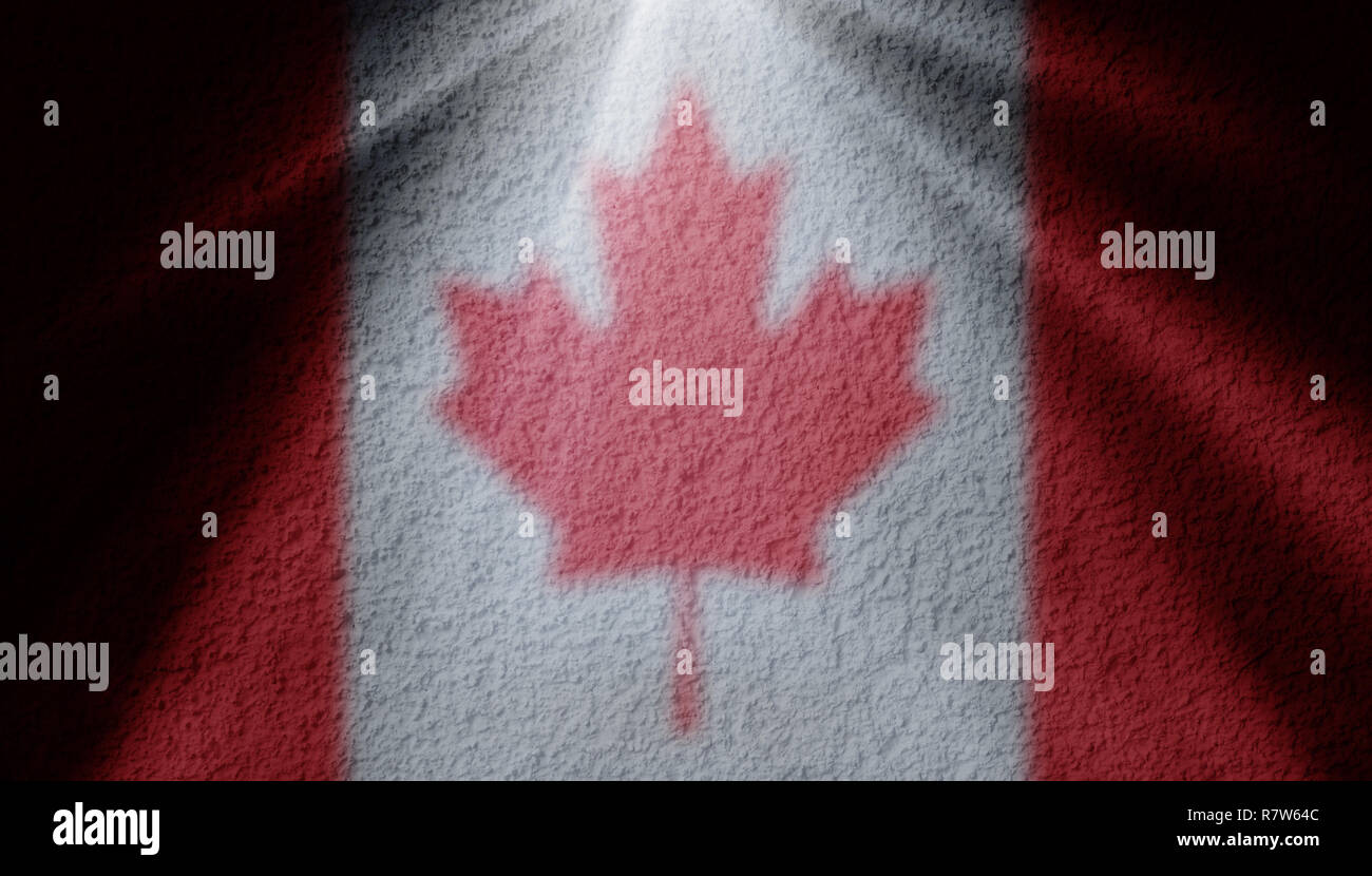 spot light with canadian flag on a wall Stock Photo - Alamy