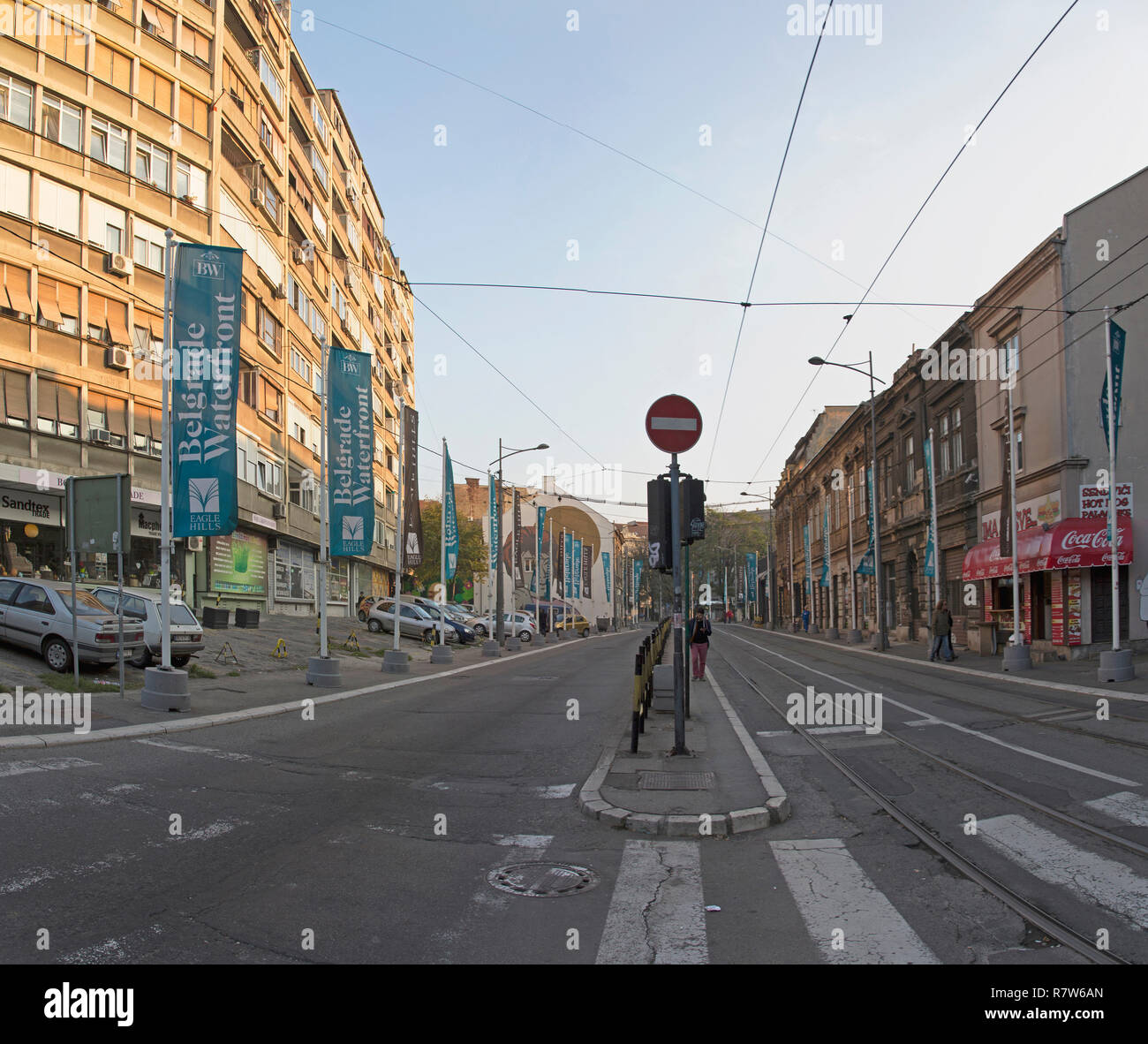 Karadjordjeva street at sava mala downtown in belgrade hi-res stock ...