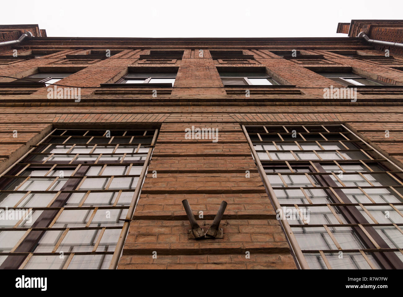 Brick wall and windows historical architecture of Kharkiv Ukraine Stock ...