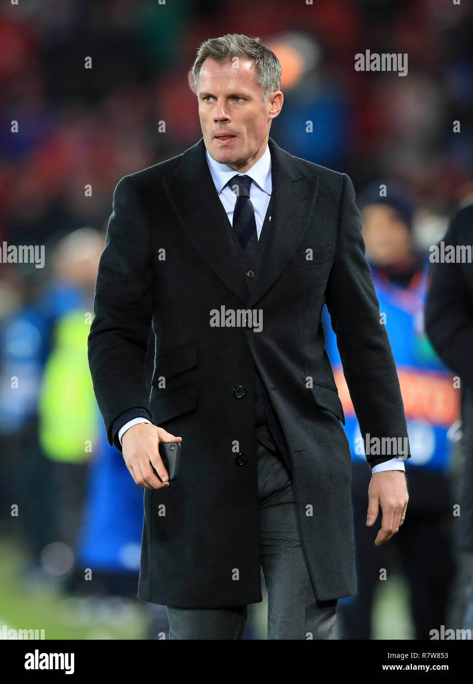Jamie Carragher pitch side prior to the UEFA Champions League match at ...